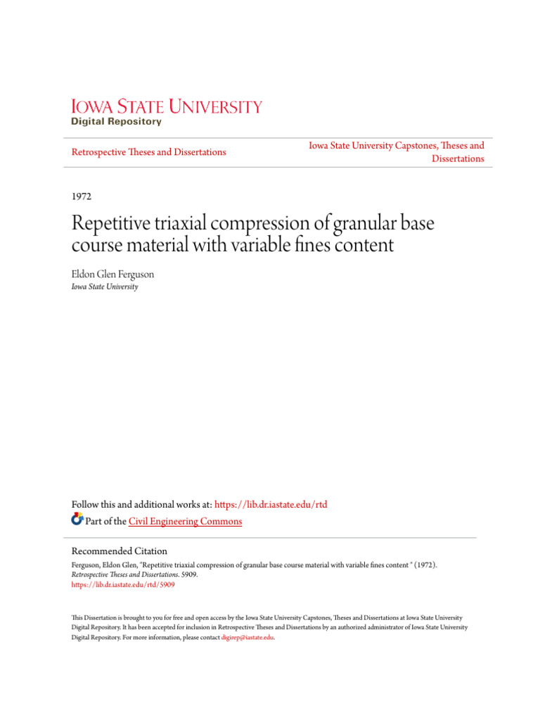 Repetitive Triaxial Compression of Granular Base Course Material | PDF | Deformation ...
