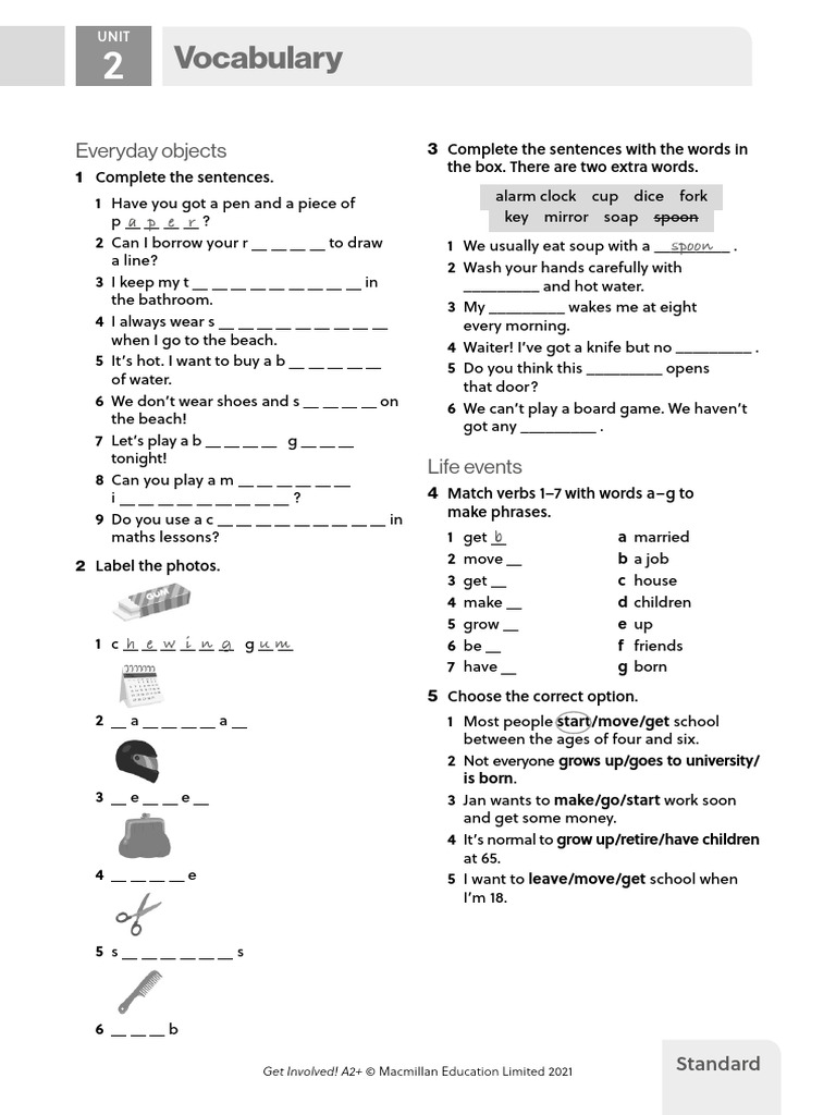 GI_A2PLUS_U2_Vocabulary_Standard | PDF | Language Families | Linguistic Typology