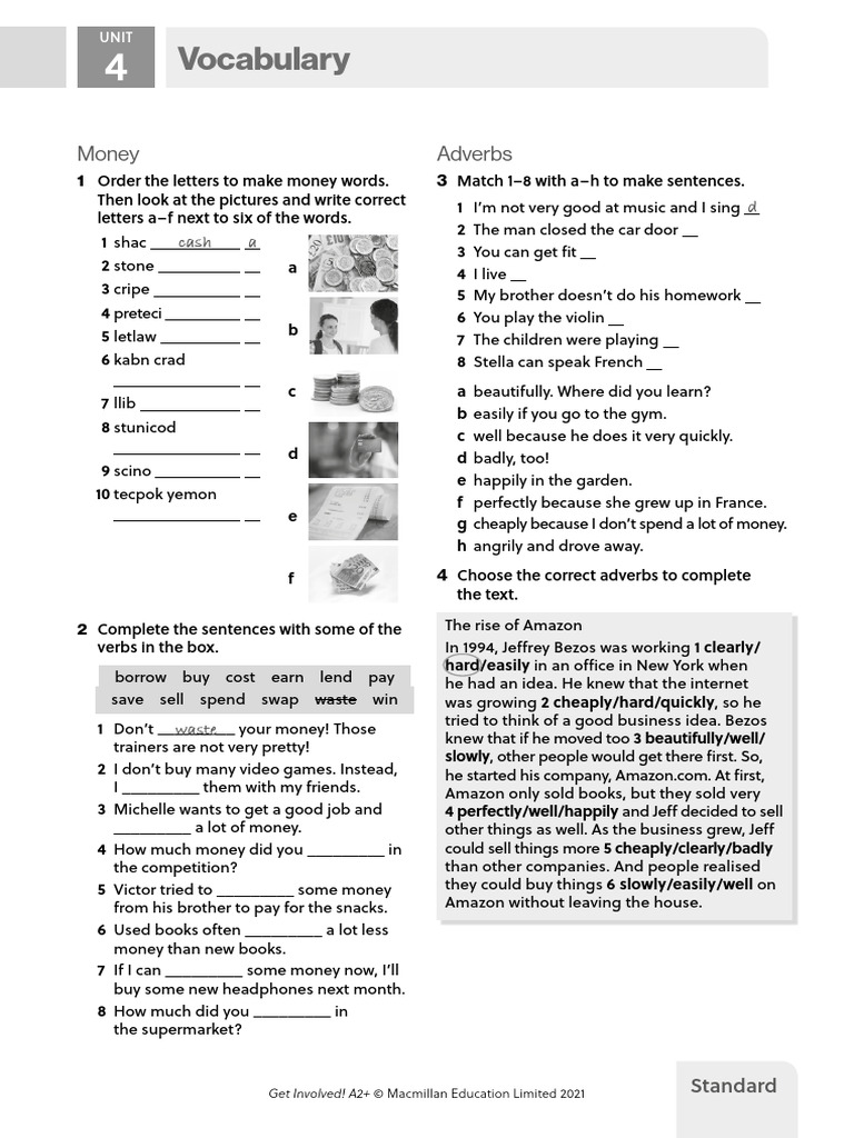 GI A2PLUS U4 Vocabulary Standard | PDF | Languages | Foreign Language Studies