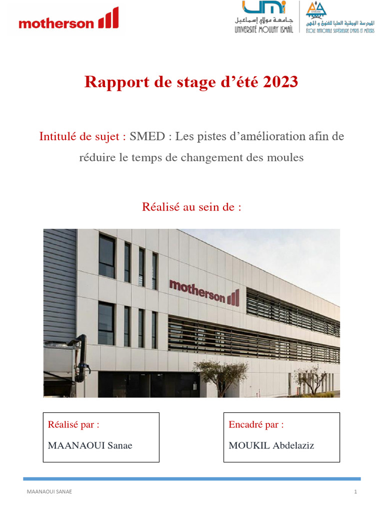 Rapport Motherson | PDF | Management de la qualité | Lean (production)