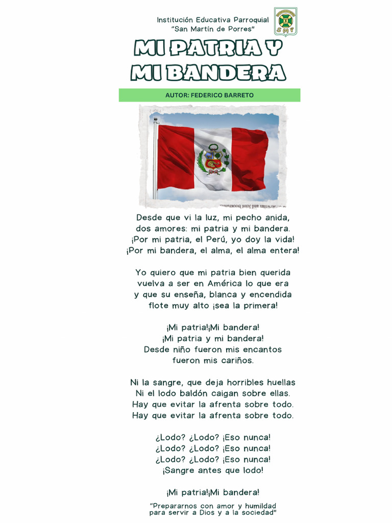Mi Patria y Mi Bandera - Letra | PDF