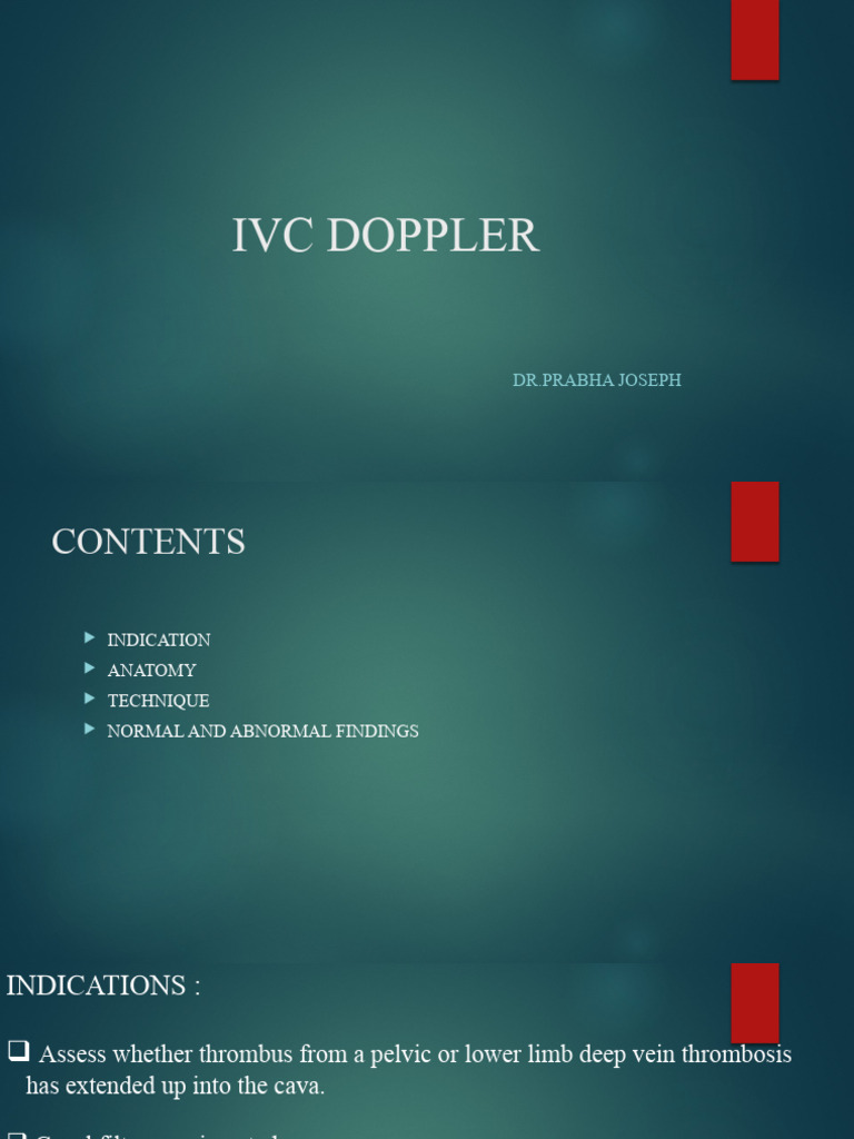 Ivc Doppler | PDF | Vein | Medical Specialties