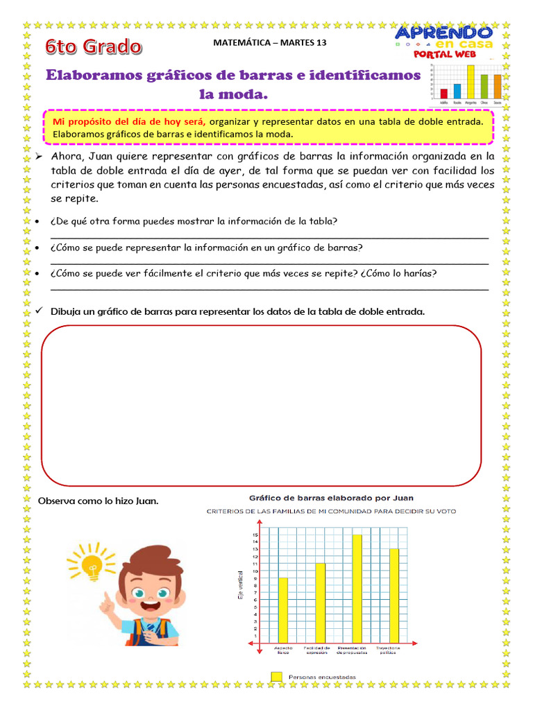 ELABORAMOS GRAFICOS DE BARRA E IDENTIFICAMOS LA MODA | PDF | Información
