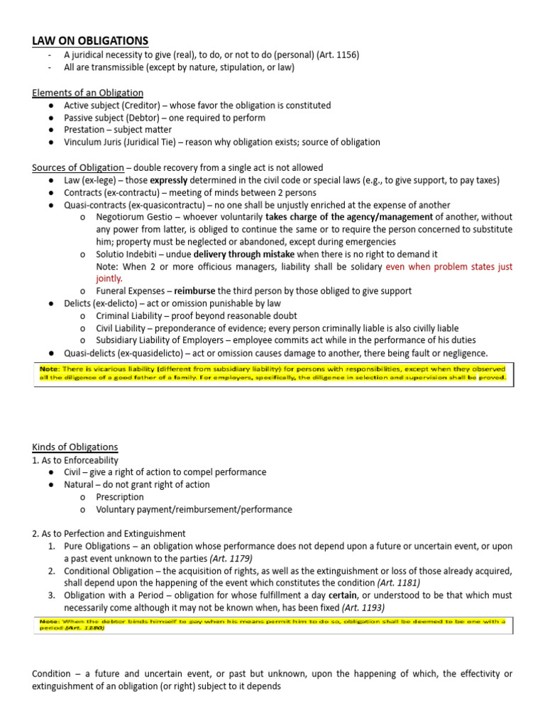 Law-on-Obligations | Download Free PDF | Law Of Obligations | Payments