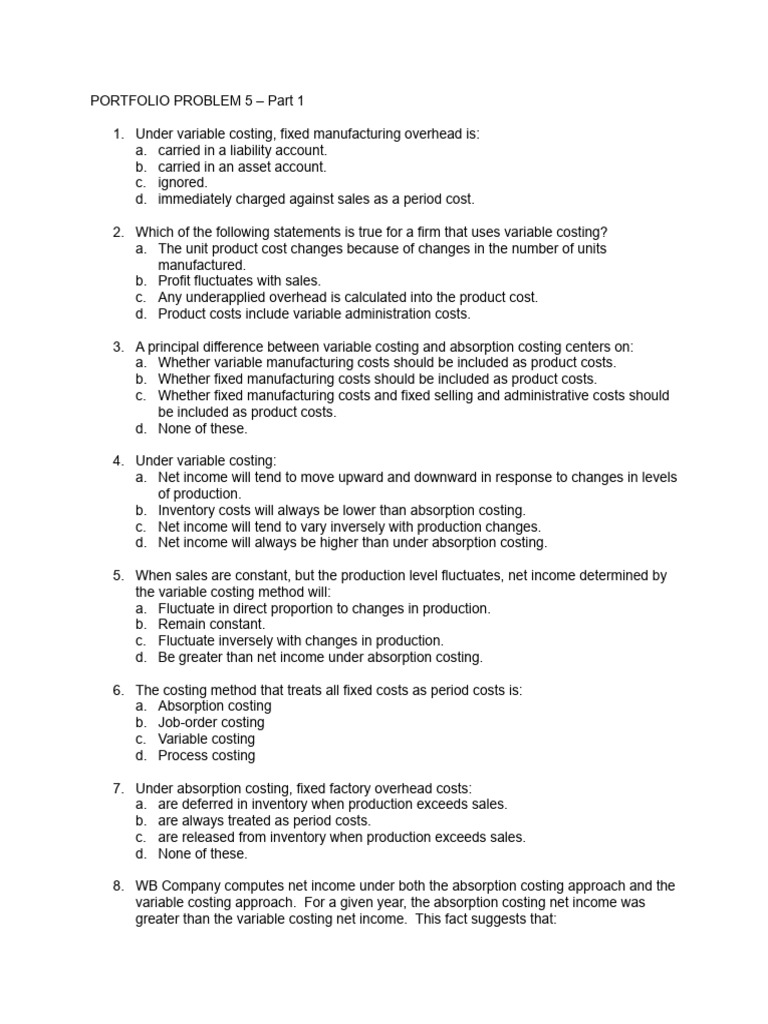 Portfolio Problem 5 P1 Pdf Cost Of Goods Sold Inventory