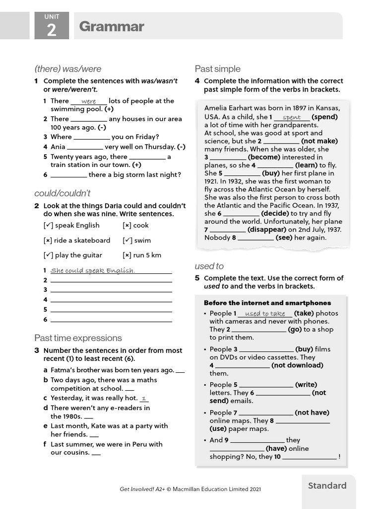 GI A2PLUS U2 Grammar Standard | PDF | Linguistics
