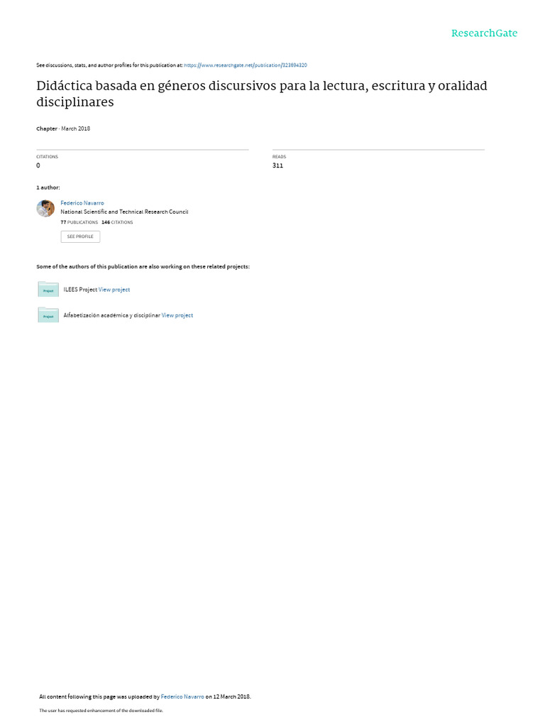 Didáctica Basada en Géneros Discursivos para LEO Disciplinares | PDF ...