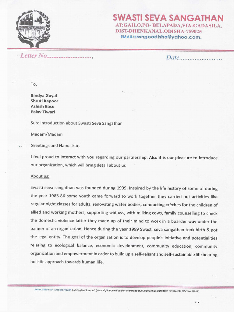 Letter of Introduction | PDF