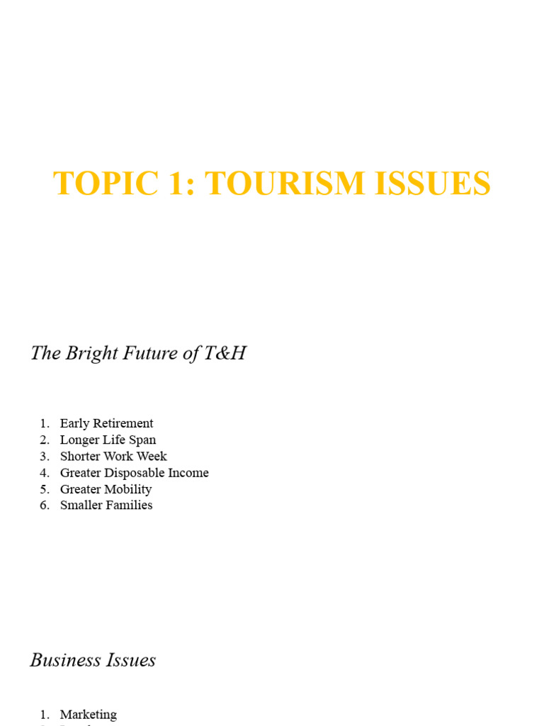 Tourism Issues | PDF