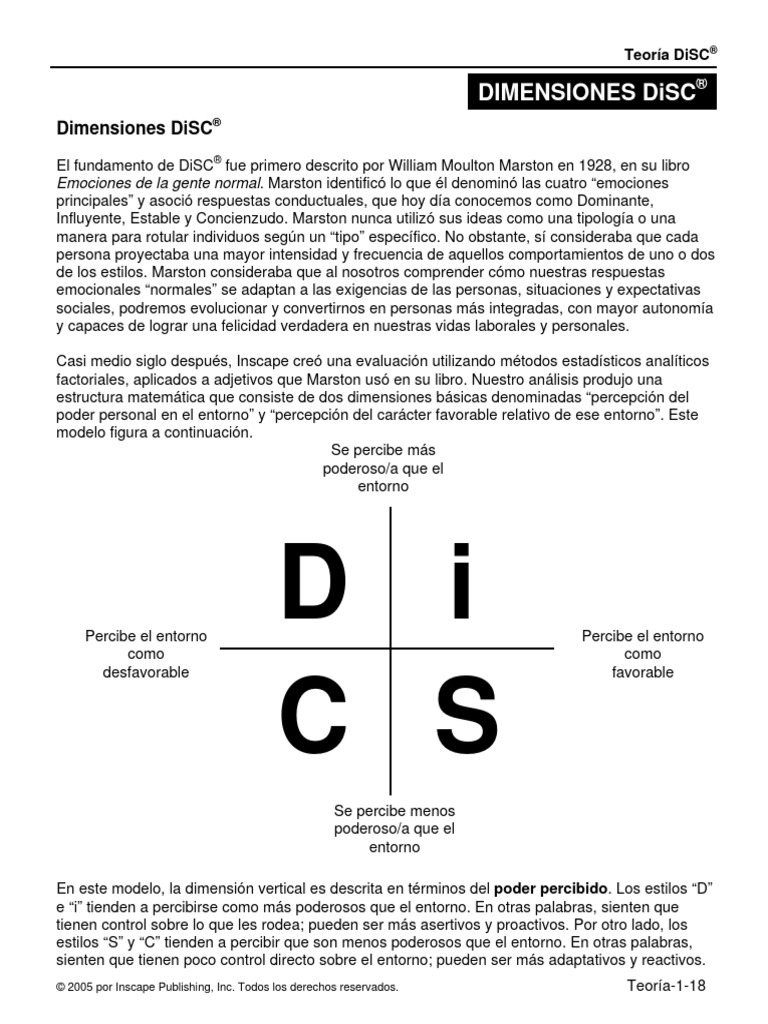 Teoria DISC | PDF | Las emociones | Comportamiento