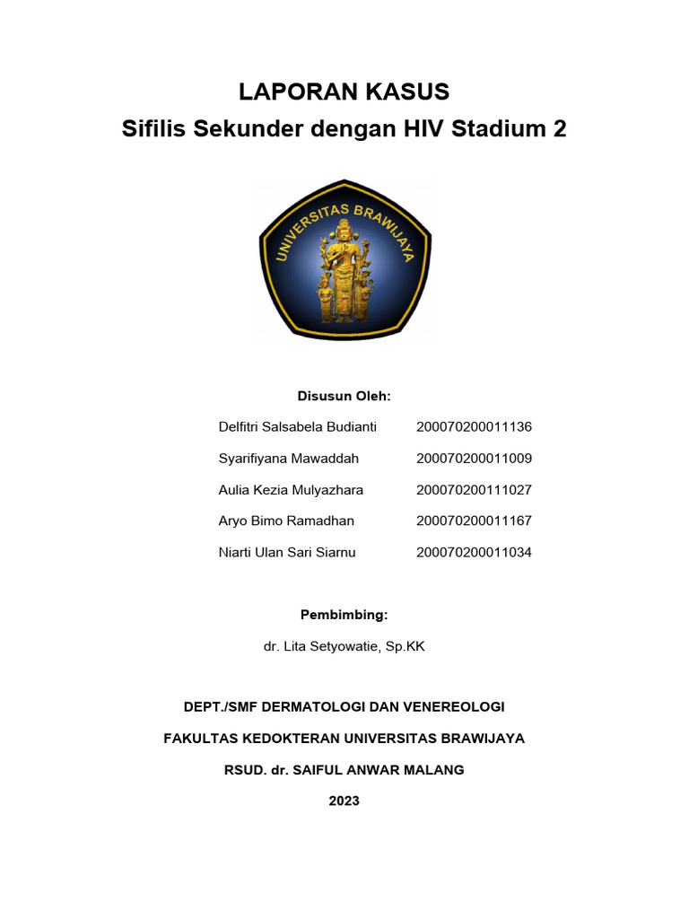 Sifilis Sekunder dan HIV Stadium 2 | PDF