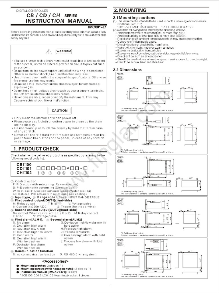 Manual Controlador Temperatura CH102 | PDF