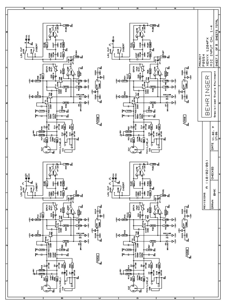 Behringer Xenyx 1204 FX Schematics | PDF