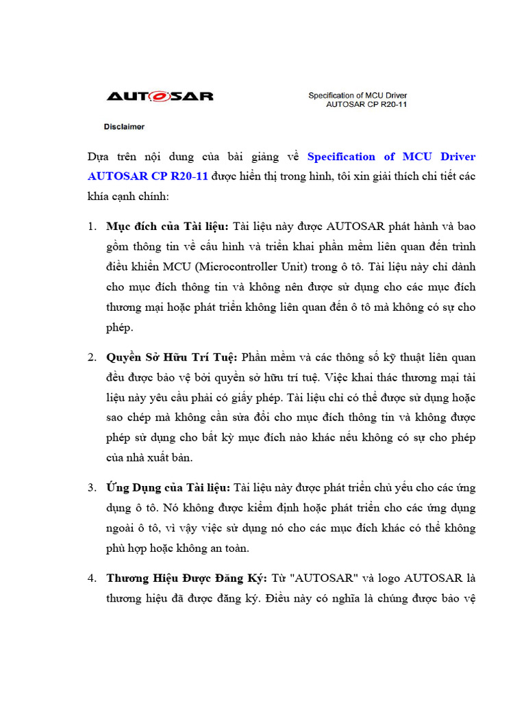 Autosar MCUDriver 1 7 9 | PDF