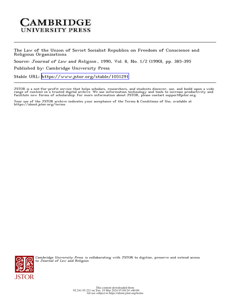 LawUnionSoviet-1990 | PDF | Soviet Union | World Politics