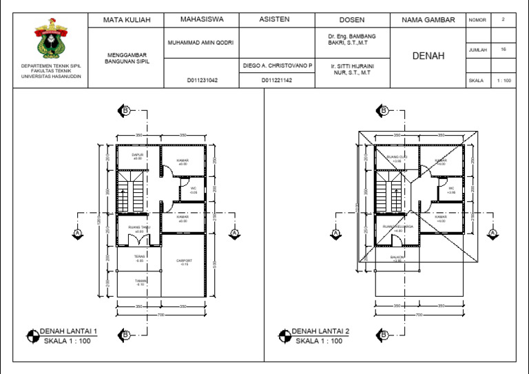 Denah Cad Muh Amin | PDF