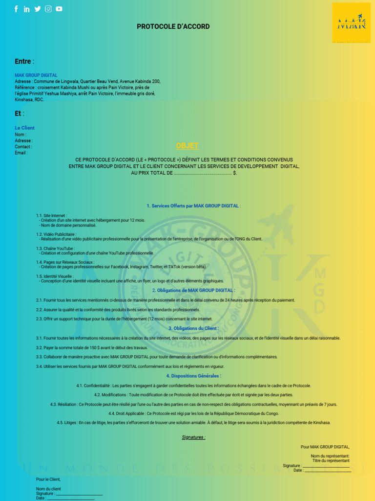 Services Digitaux de MAK GROUP | PDF | YouTube | l'Internet