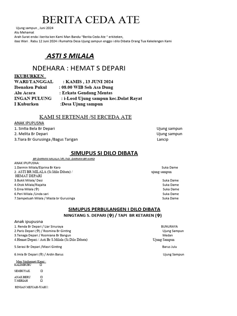 UJUNG SAMPUN, Berita Ceda Ate | PDF