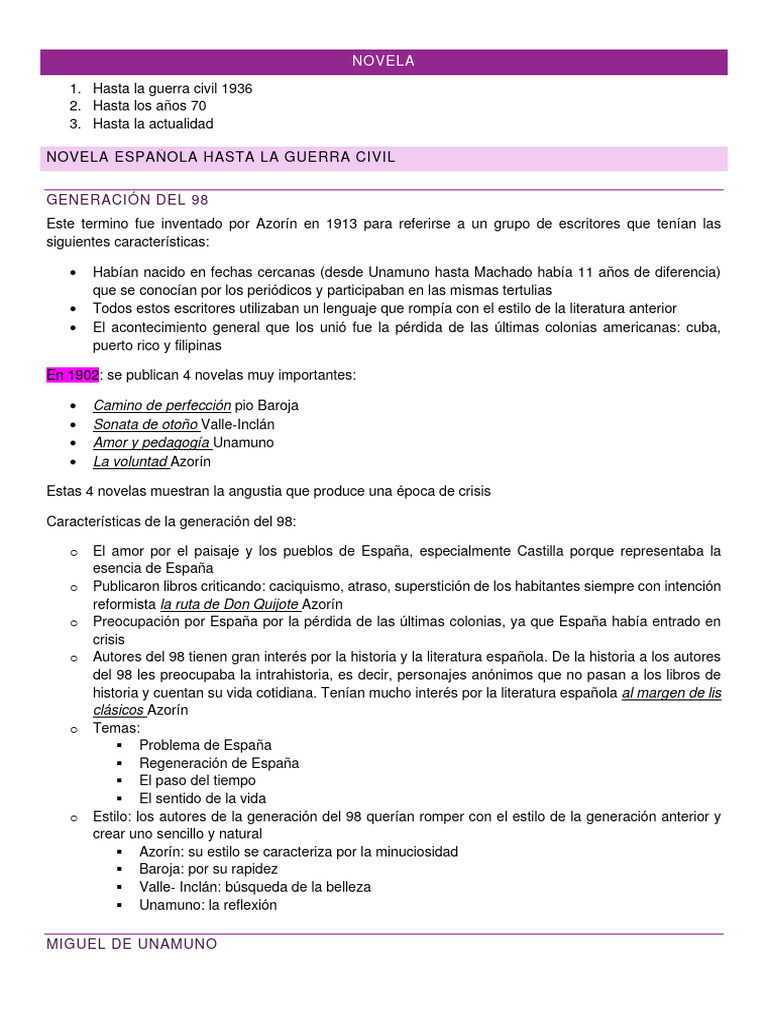 Evolución de la novela española | PDF | Novelas | Escritores españoles