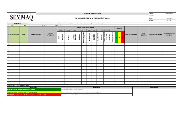 Inspección de EPP´s | PDF