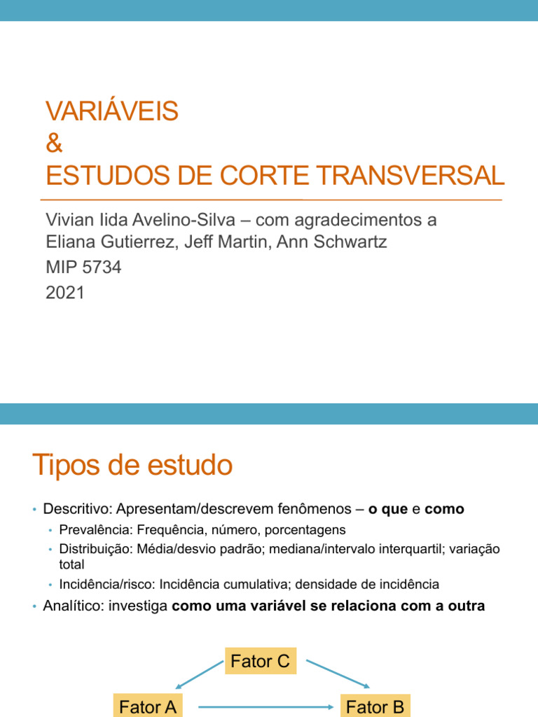 Tipos e Métodos de Estudos Transversais | PDF | Mediana (Estatística ...