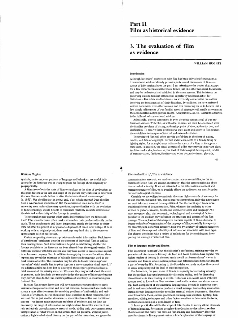 HUGHES Evaluation of Film As Evidence 001 | PDF | Documentary Film ...