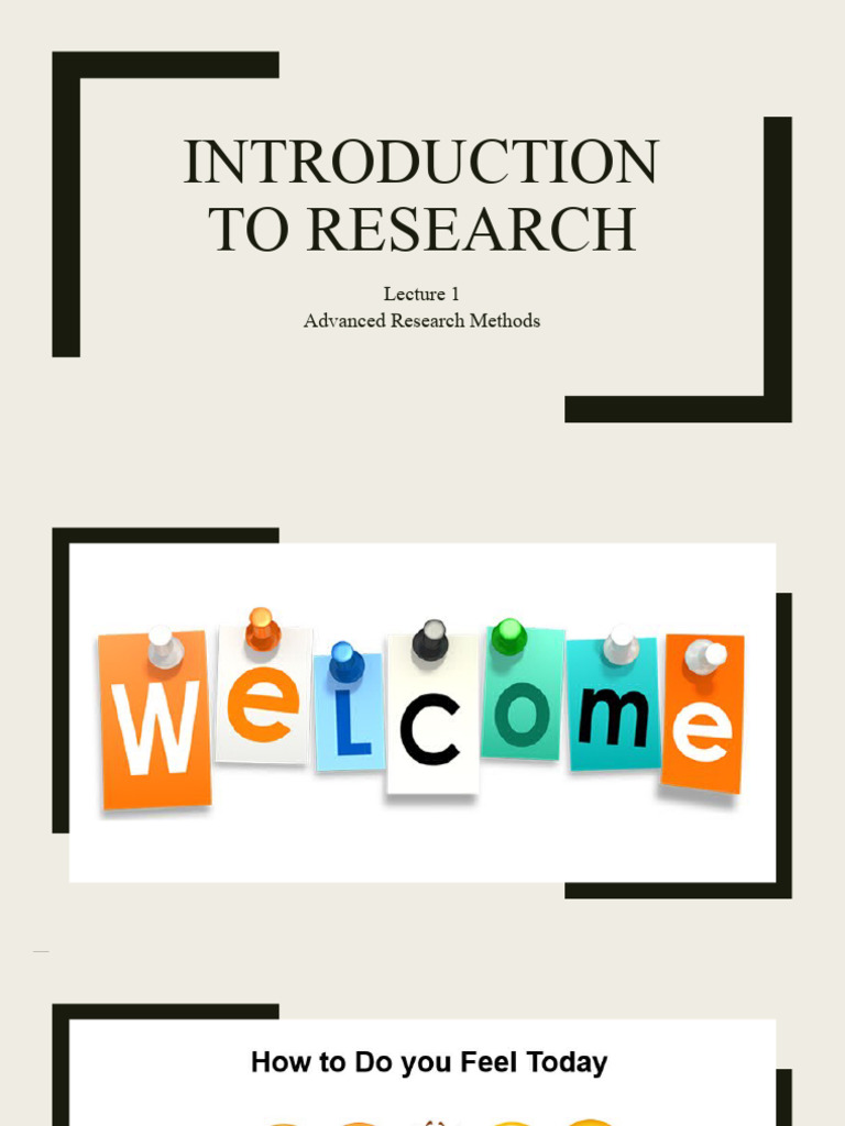 Lecture 1 - Introduction To Research | PDF