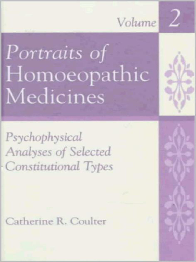 PORTRAITS of HOMOEOPATHIC MEDICINES - Psychophysical Analysis of ...