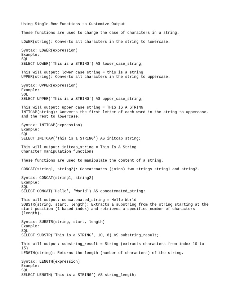 Case Conversion Functions | PDF | String (Computer Science) | Letter Case