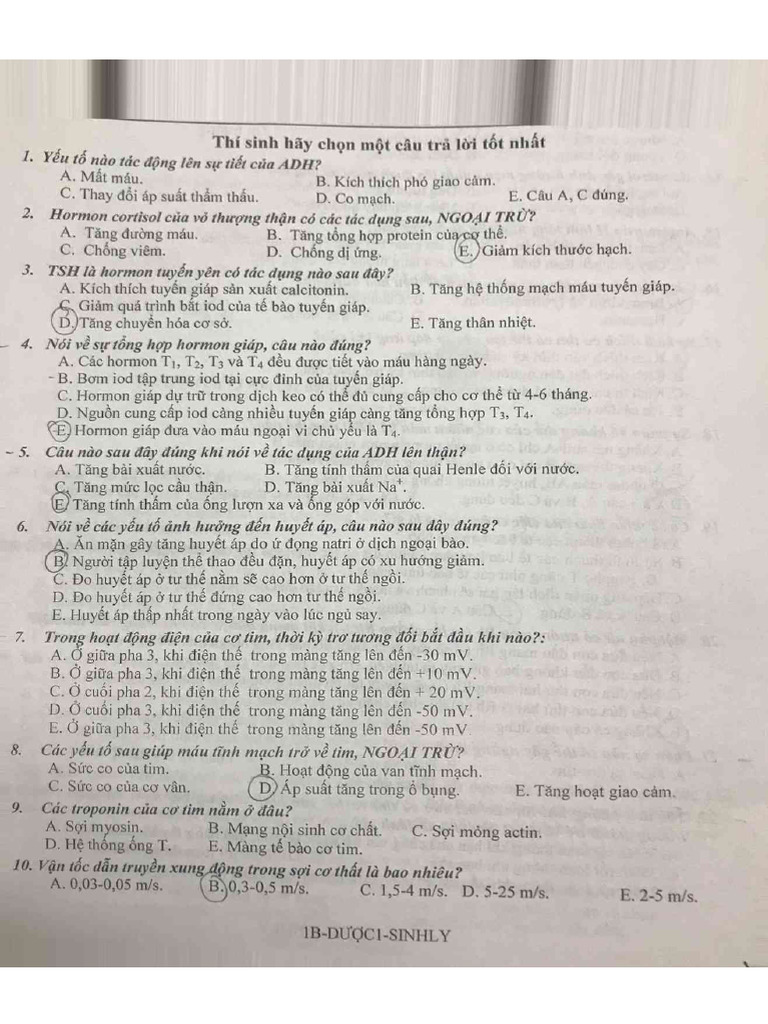 sinh-lí-Dược19-20 | PDF