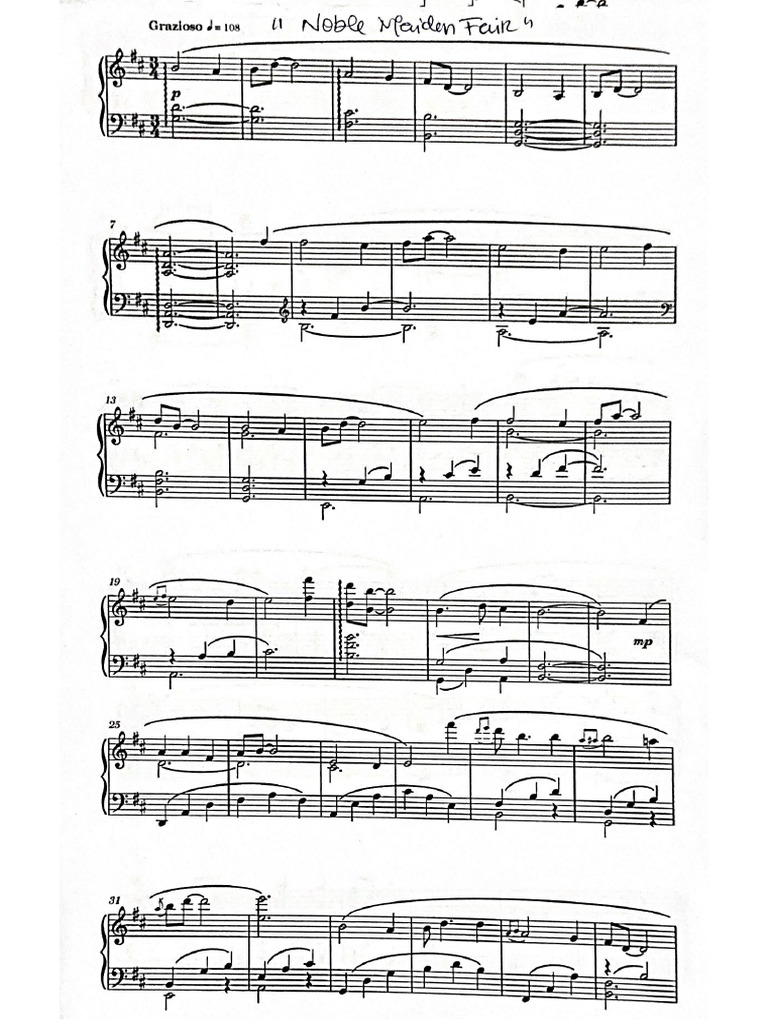 Noble Maiden Fair PIANO | PDF