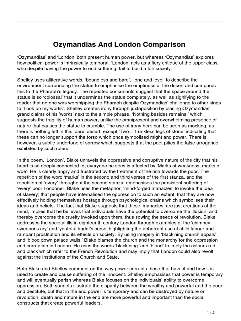 ozymandias-and-london-comparison-pdf