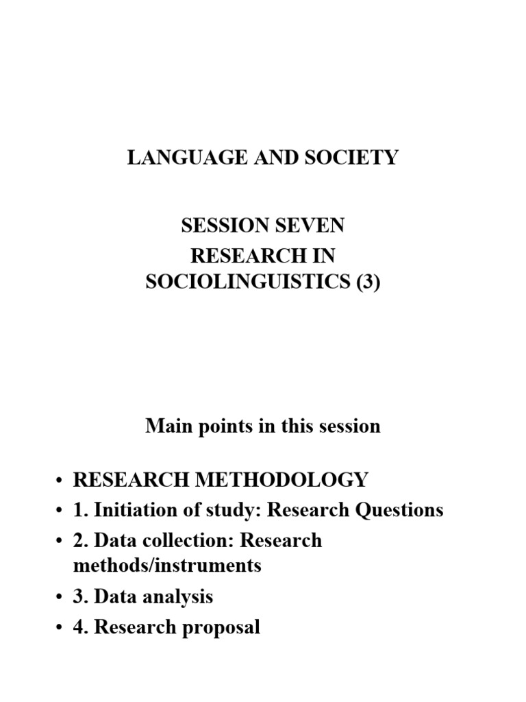 Research in Sociolinguistics | PDF | Questionnaire | Data