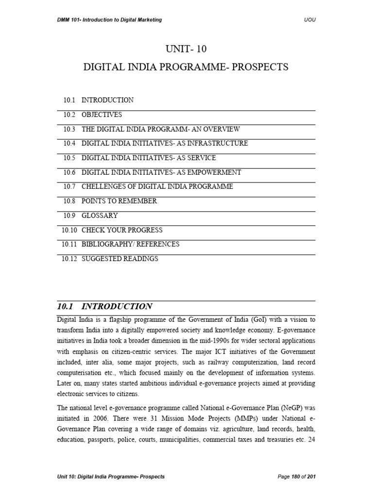 Unit 10 Digital India Programme Prospects | PDF | Mobile App | Computer ...