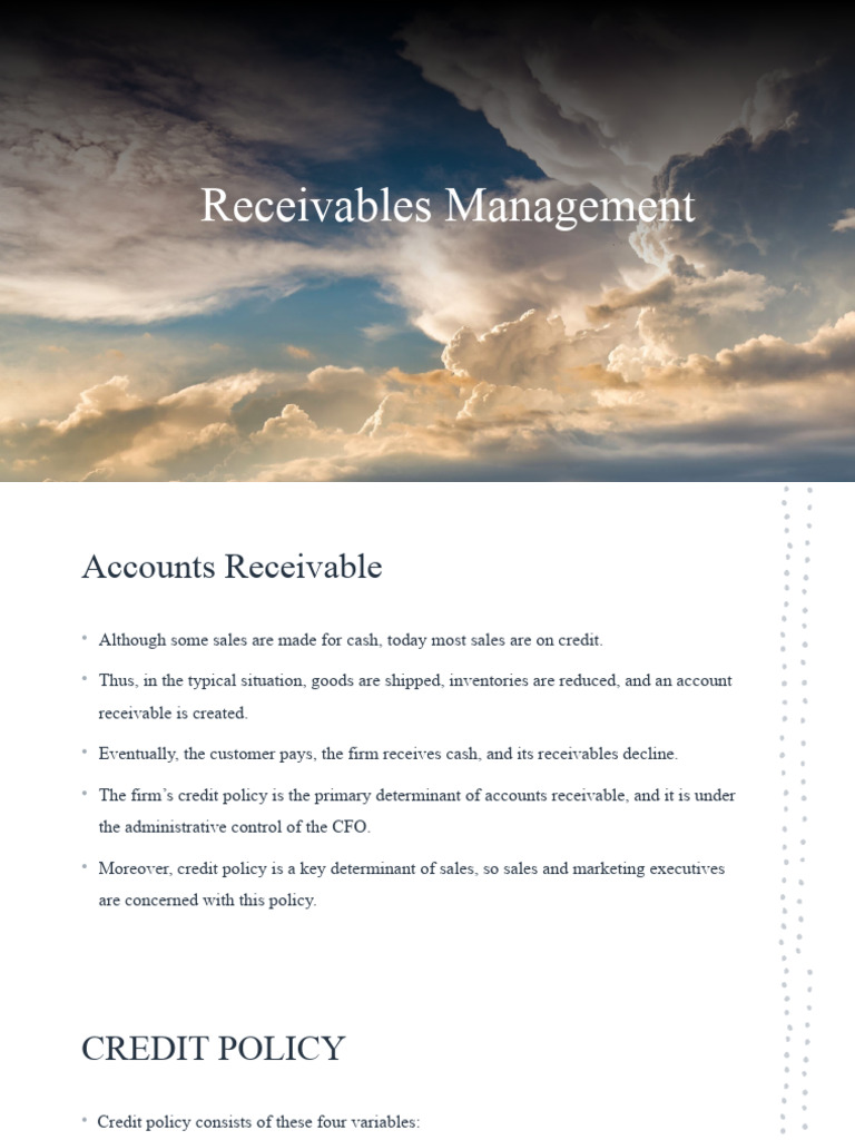 Receivables Management | PDF | Credit Card | Discounting
