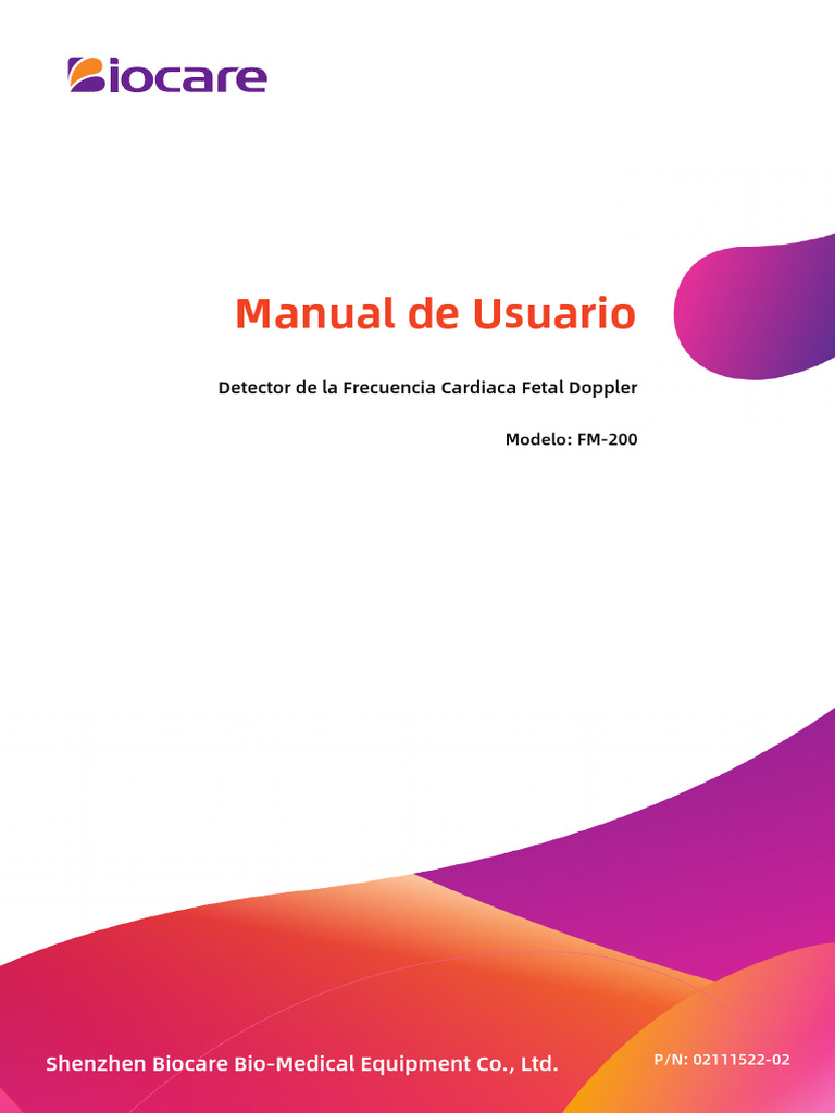 Manual de Uso Doppler Fetal FM-200 | PDF | Ultrasonido | Efecto Doppler