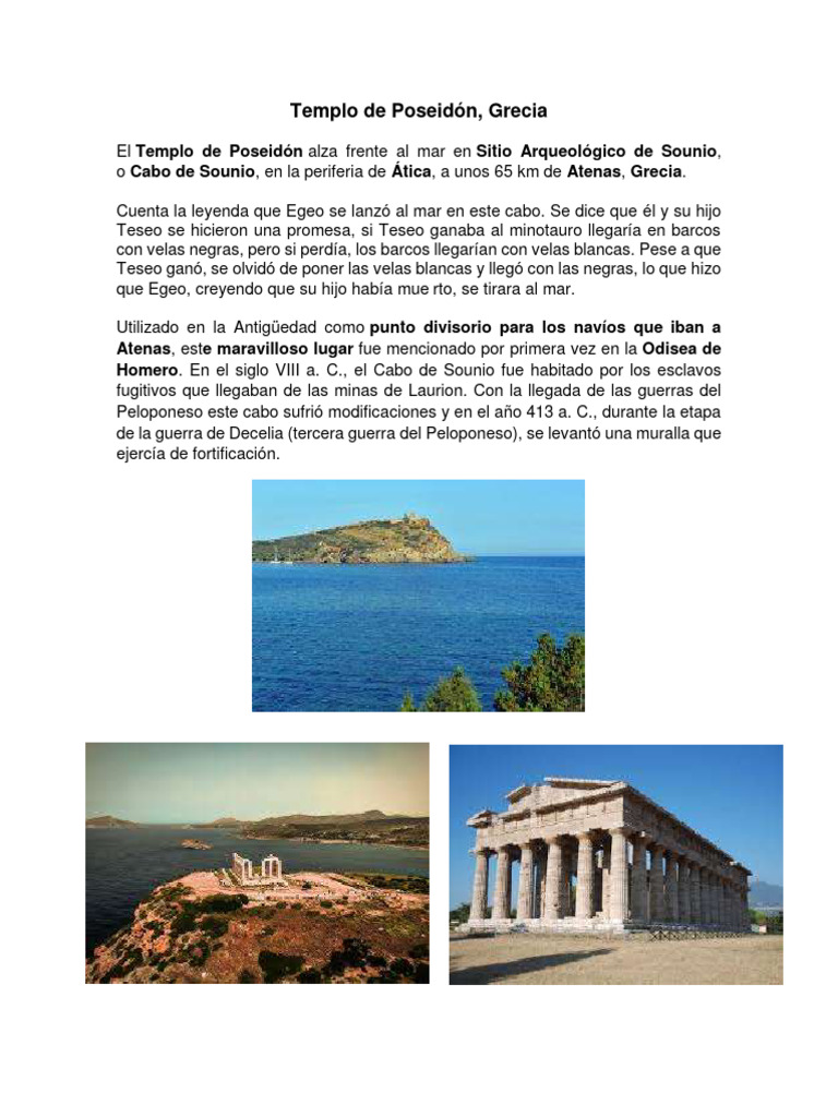 Templo de Poseidon | Descargar gratis PDF | Antiguedad clasica | Antigua Grecia