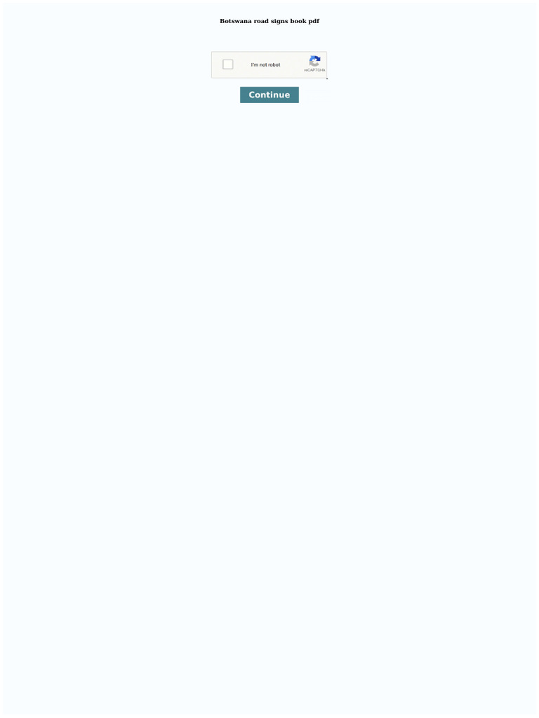 Botswana Road Signs Book PDF | PDF | Traffic | Intersection (Road)