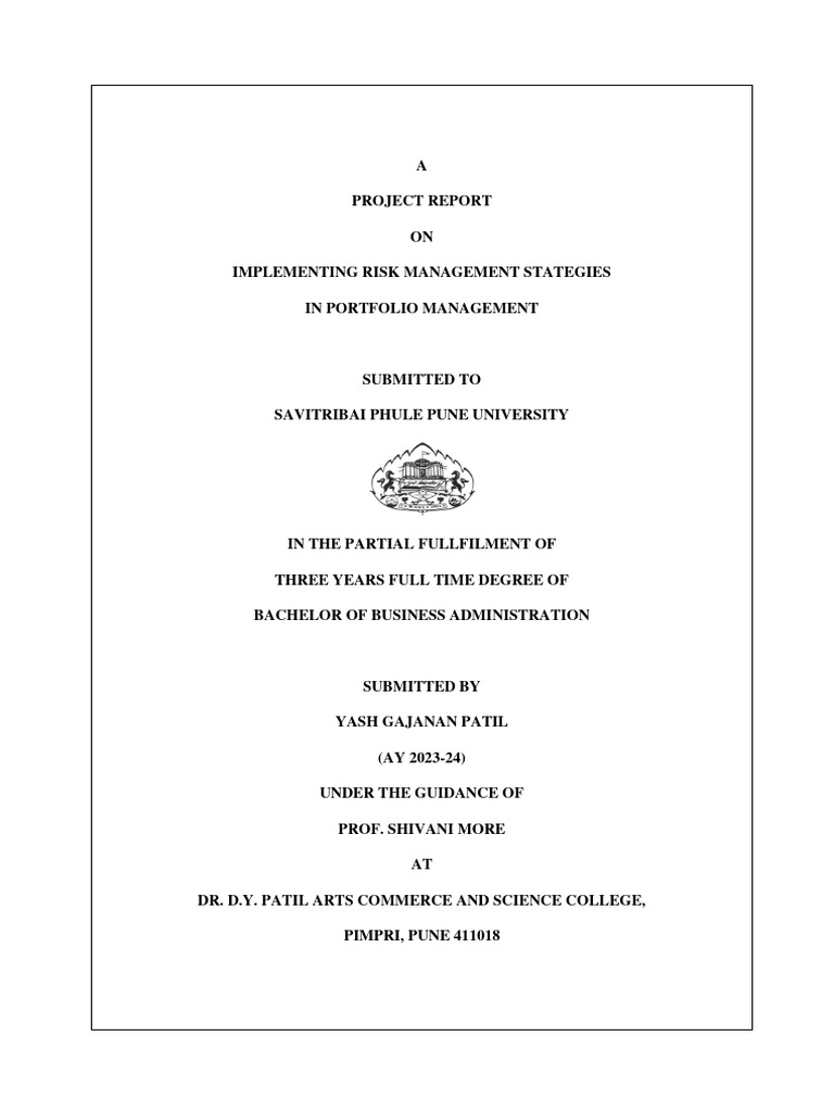 6 SEM. Final Draft DONE 2024 | PDF | Financial Risk | Diversification ...