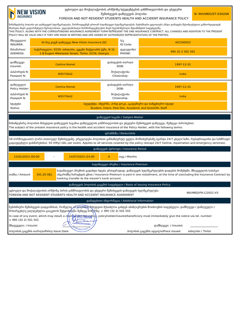 Insurance Policy | PDF