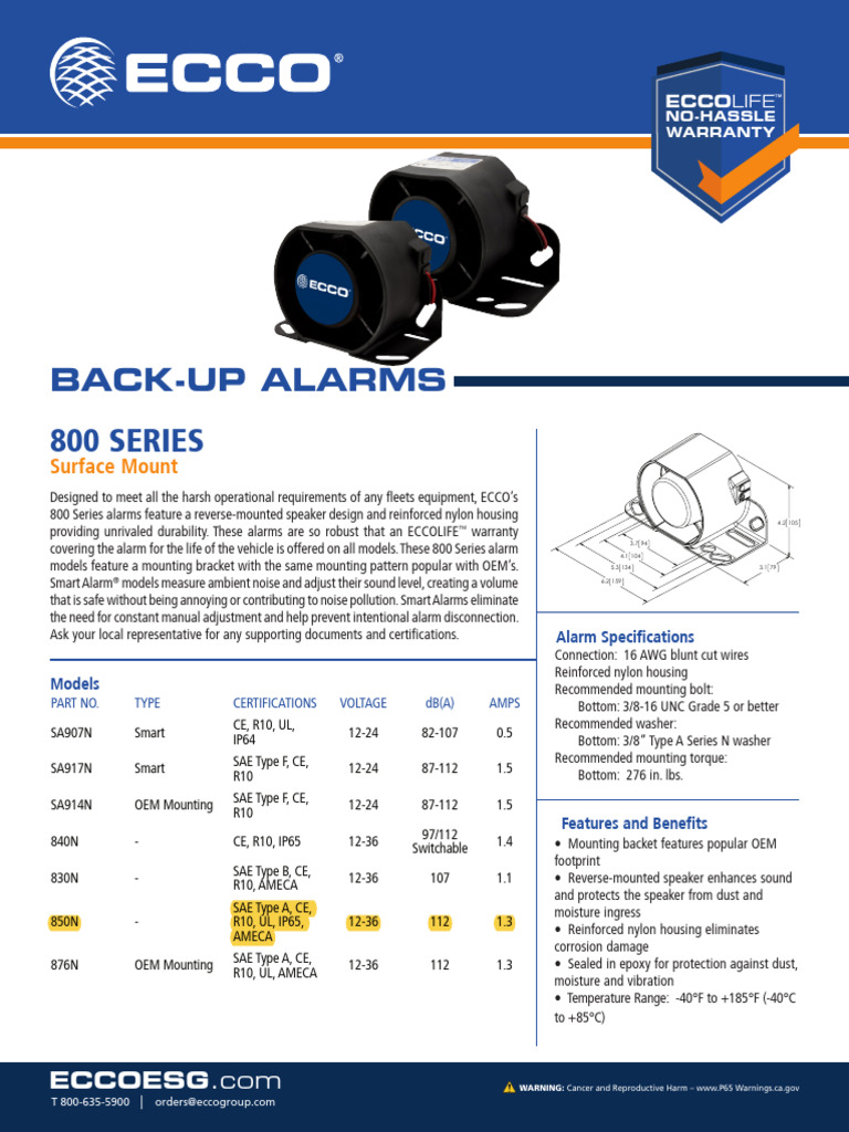 ALARMA ECCO 112DB 850N | PDF
