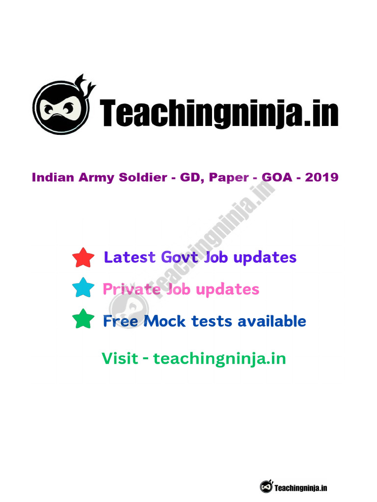 Indian Army Soldier GD Paper Goa 2019 1 | PDF | Respiratory Tract ...