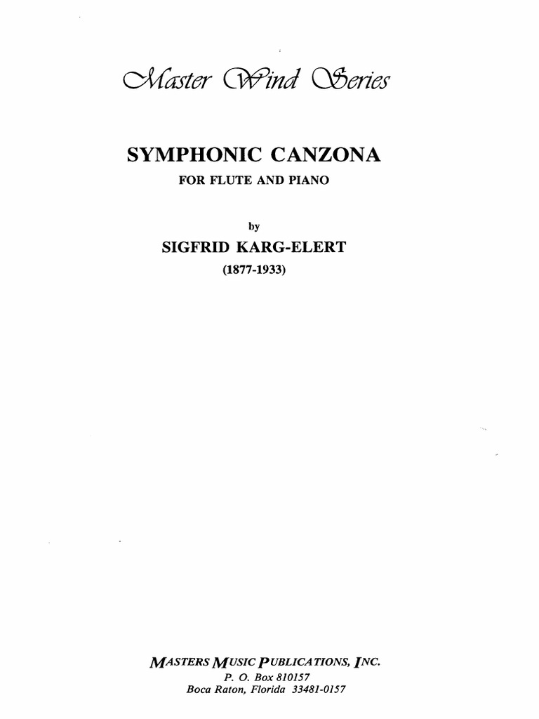 Symphonic Canzona for Flute & Piano | PDF