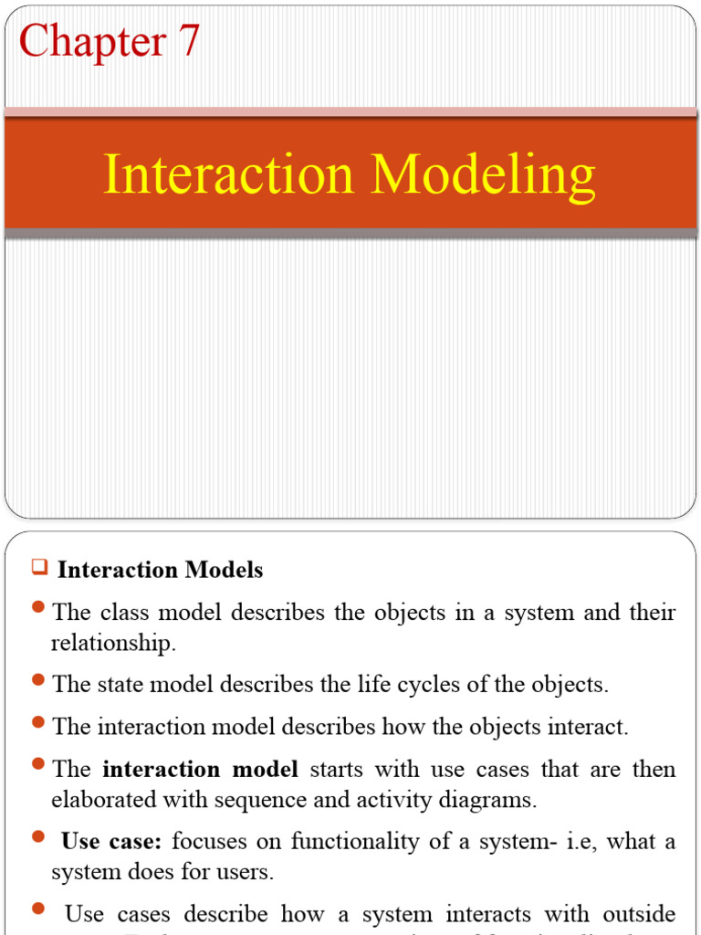 Chapter 7-Interaction Modeling | PDF | Use Case | System