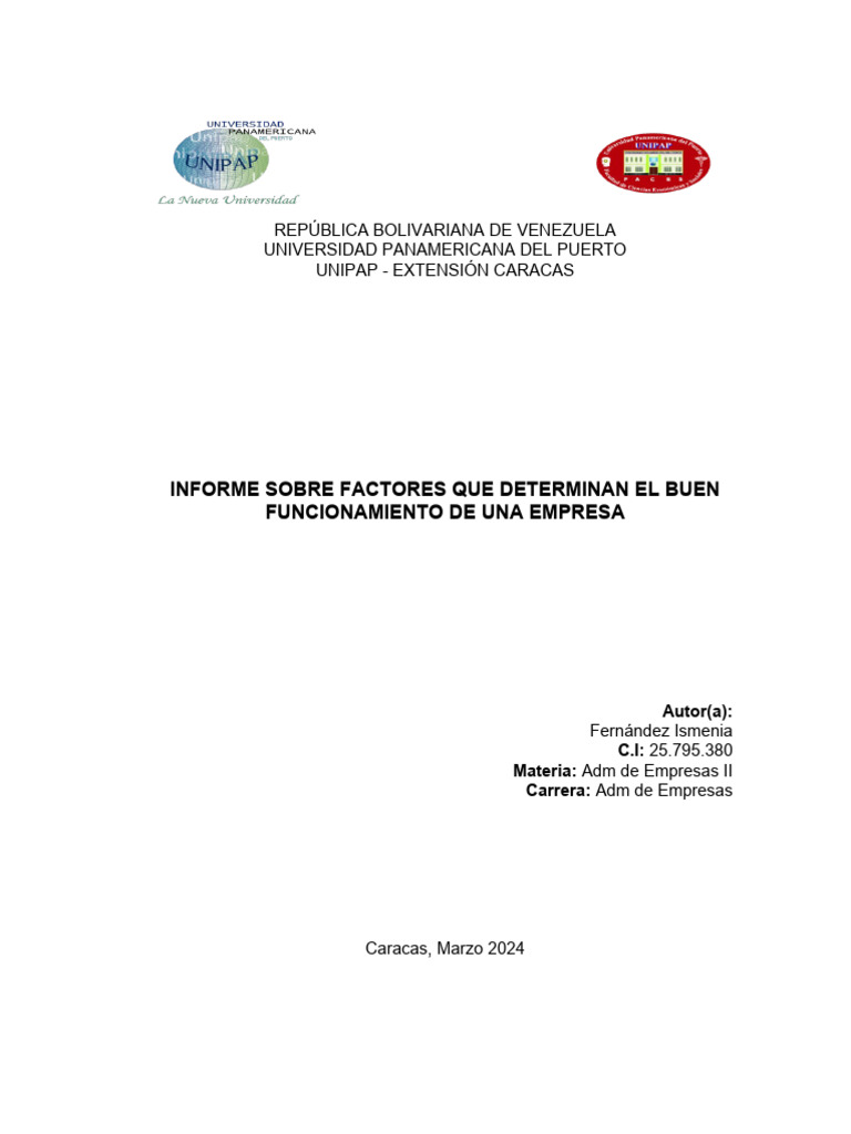 ACTIVIDAD IV INFORME SOBRE FACTORES QUE DETERMINAN EL BUEN ...