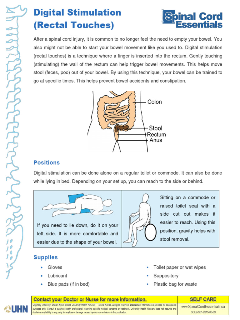 Digital Stimulation for Bowel Management | PDF | Rectum | Clinical Medicine