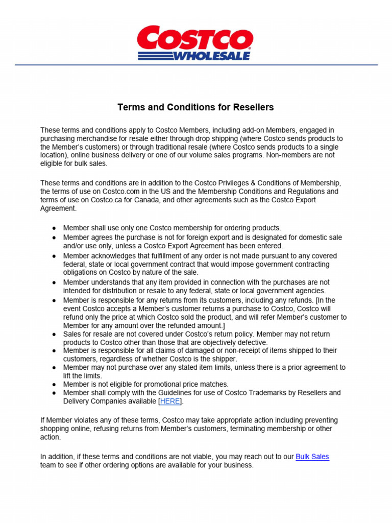 Costco Us Reseller - v3 | PDF | Costco | Contractual Term