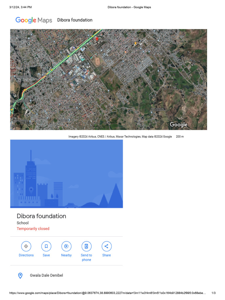 Dibora Foundation - Google Maps | PDF