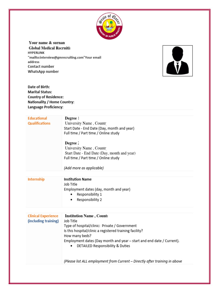 CV Template - Qatar | PDF