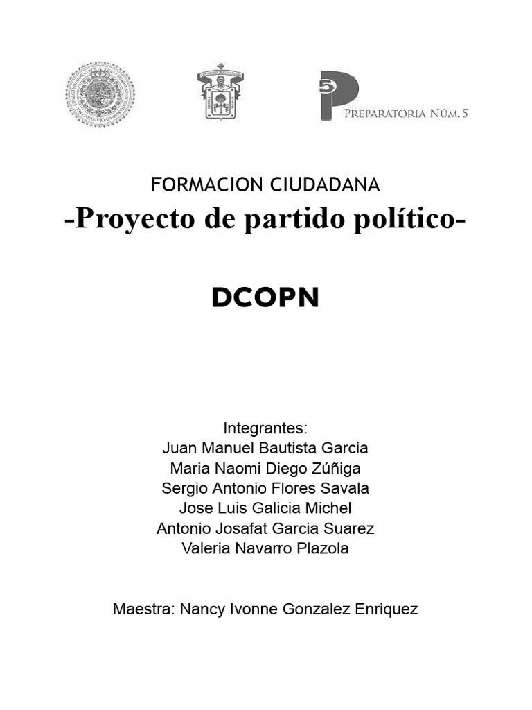 Proyecto de Partido Político - DCOPN | PDF | Justicia social